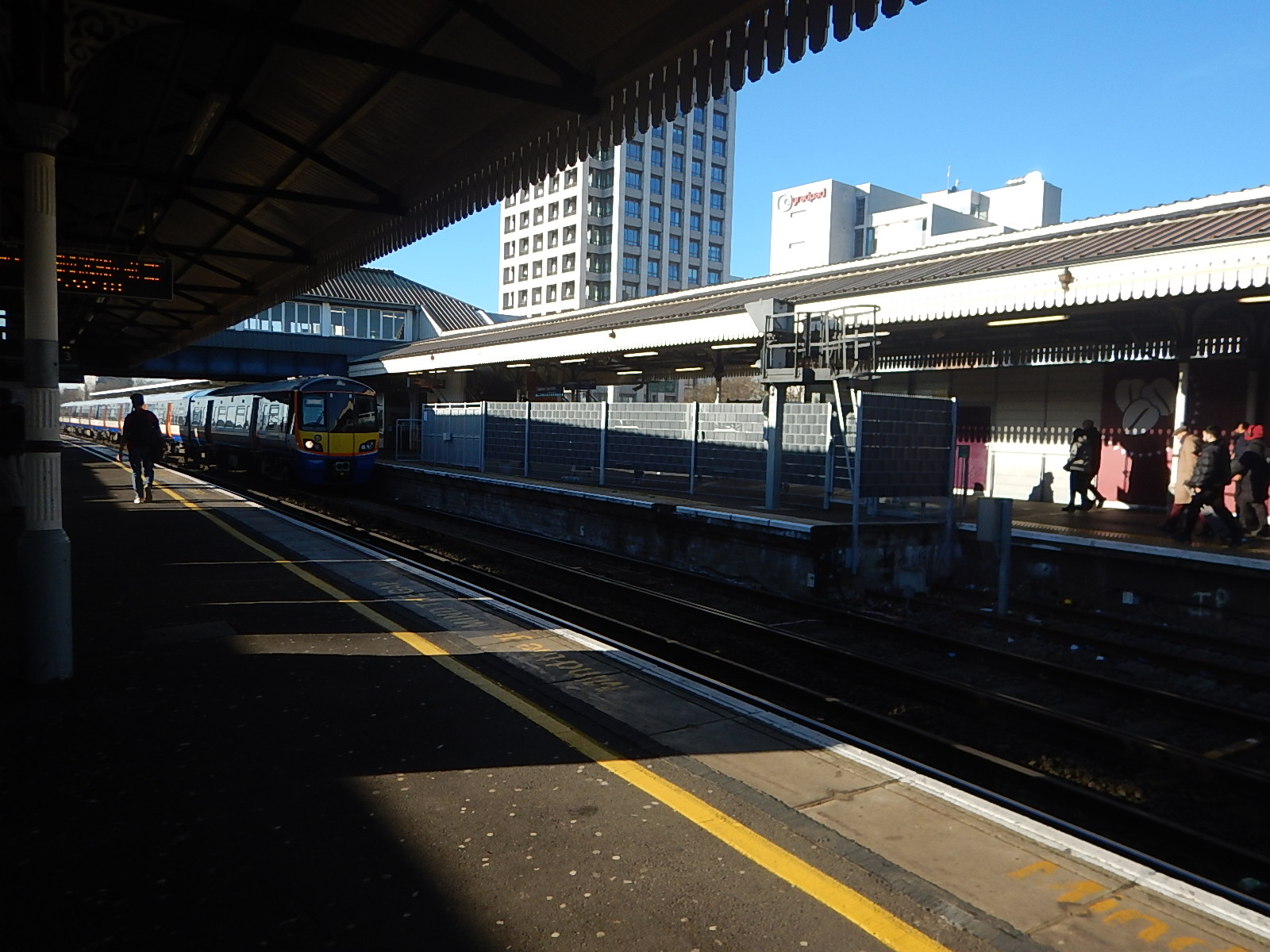 Barriers And Planters On The London Overground Platforms At Clapham ...